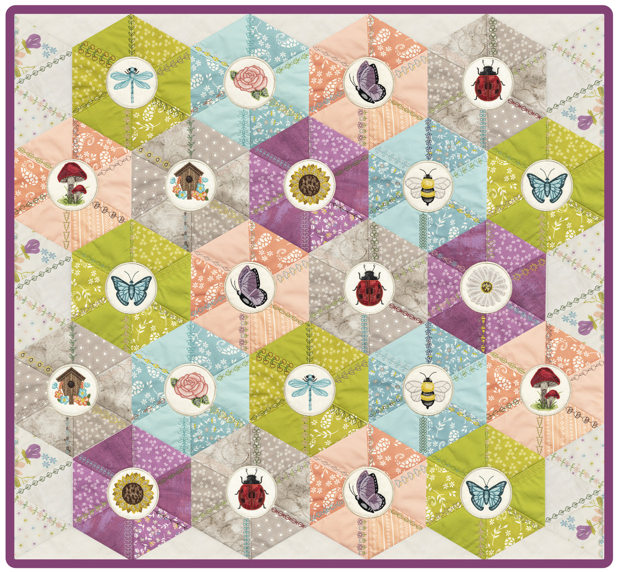 Crazy Quilt Hexagons — Anita Goodesign
