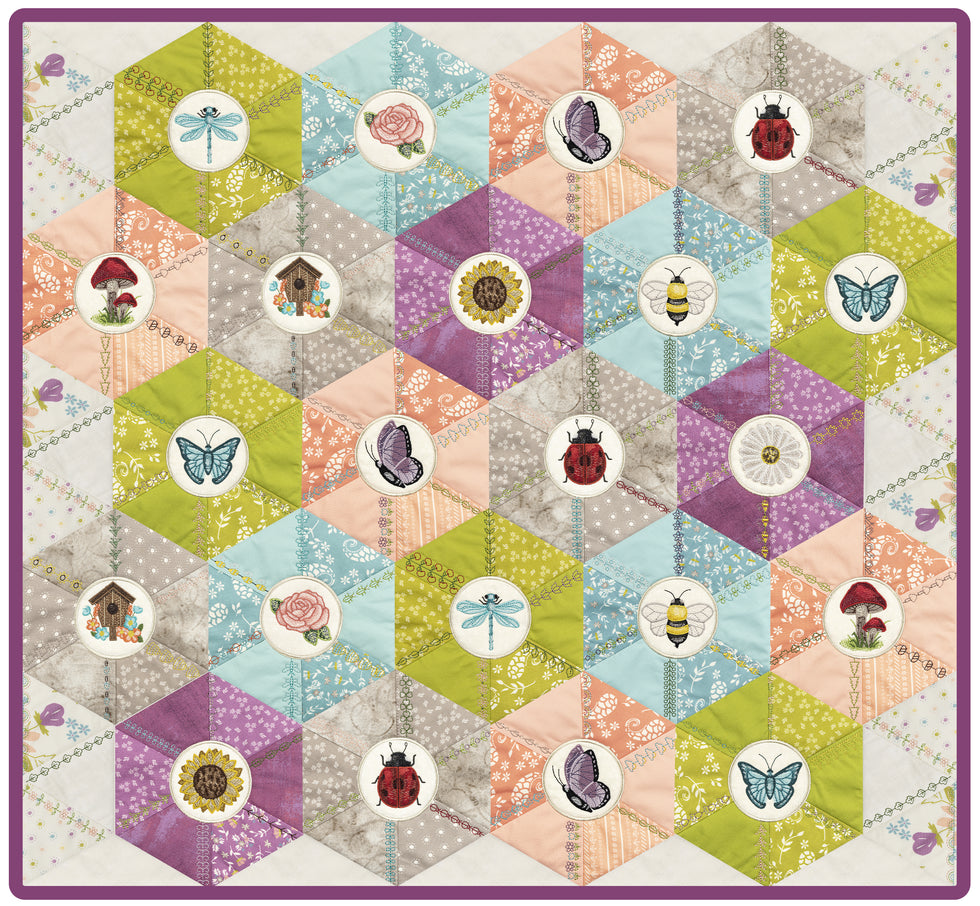 Crazy Quilt Hexagons — Anita Goodesign
