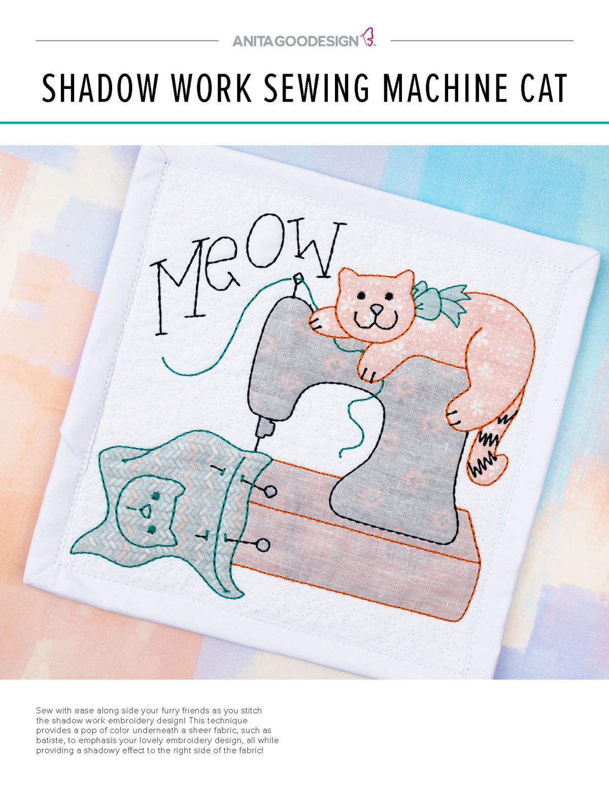Shadow Work Sewing Machine Cat — Anita Goodesign